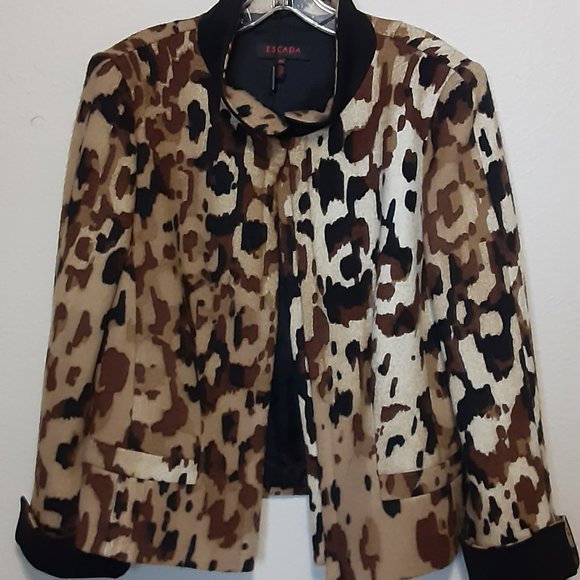 Escada | Jackets & Coats | Vintage Leopard Print Escada Jacket | Poshmark